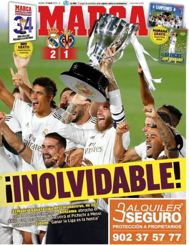 Marca, prima pagina 17 luglio 2020