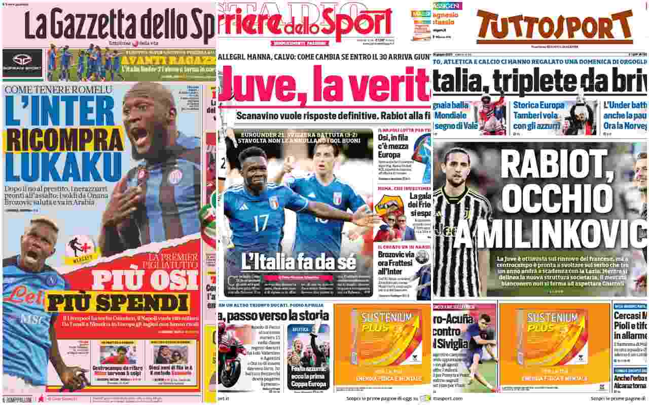 Rassegna stampa, le prime pagine dei quotidiani sportivi del 26 giugno - CalcioMercato.it