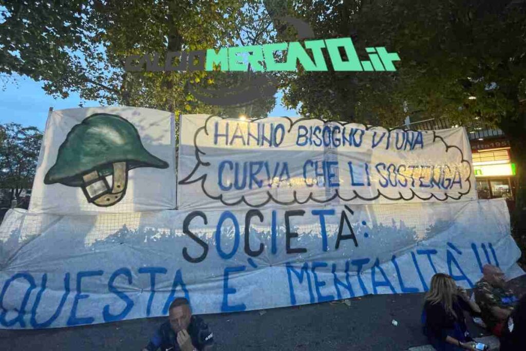 Curva Nord contro l'Inter: striscione polemico, si cita anche Chivu ...
